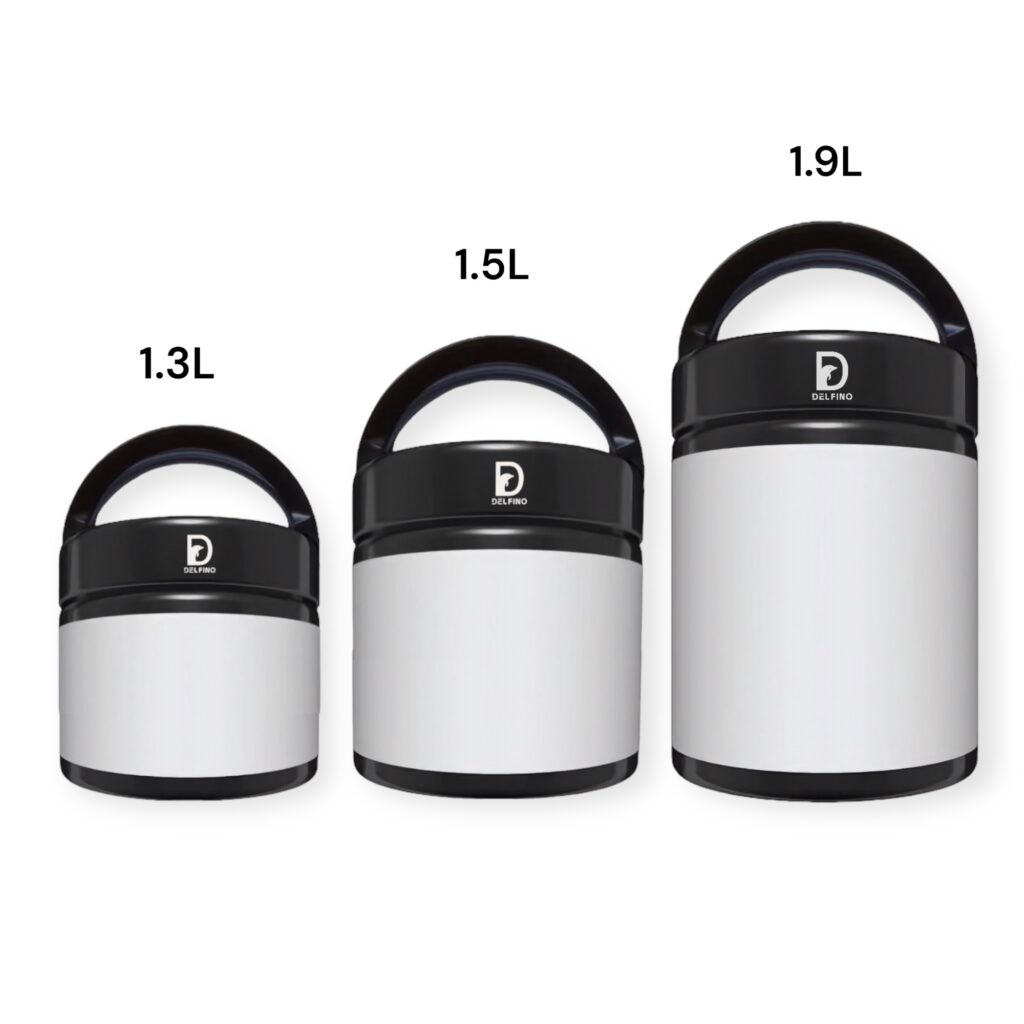Delfino Thermos Jar 3 Tiers Thermal Insulated Lunch Container Hot Food ...