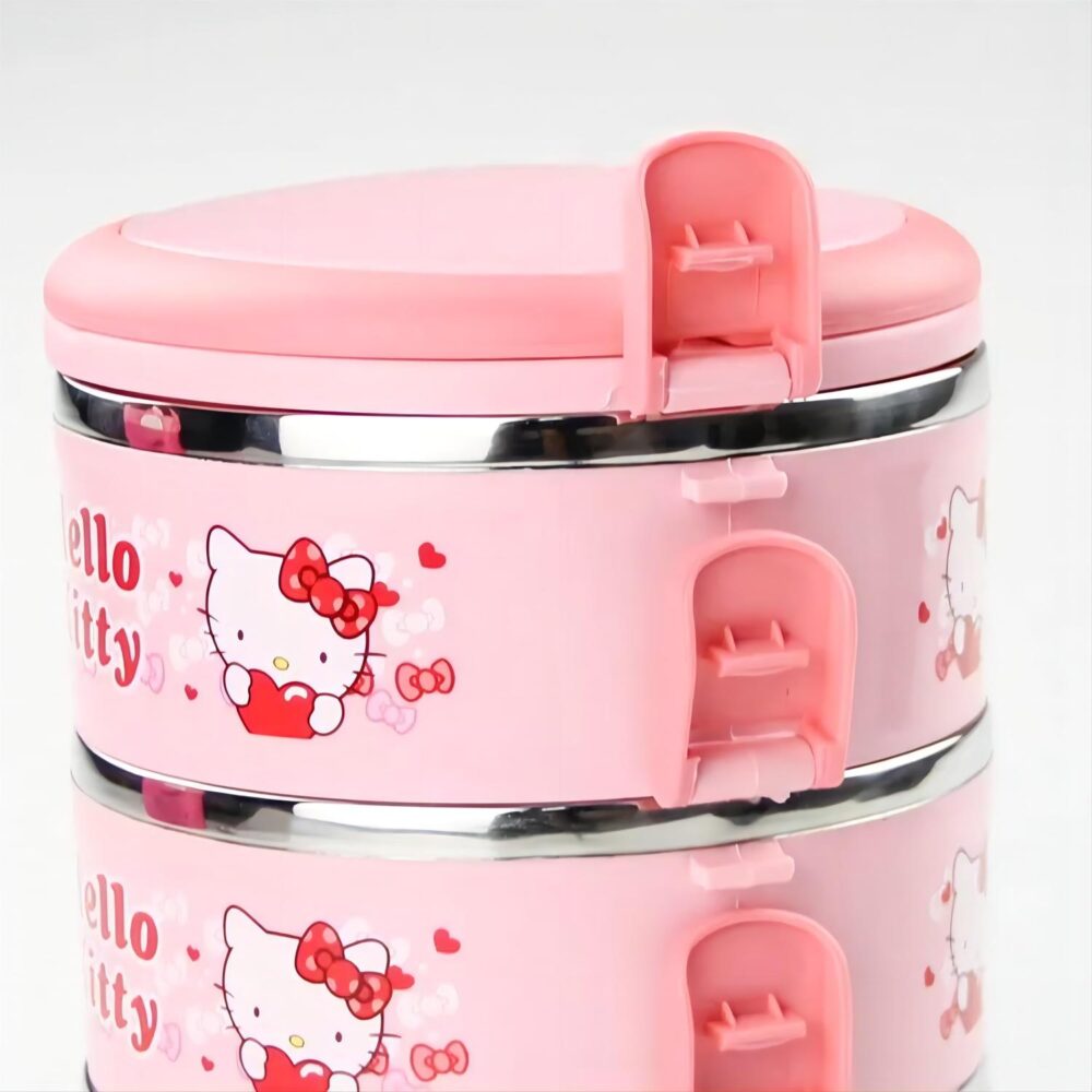Cute Cartoon Hello Kitty Stainless Steel 2 Layers Lunch/ Bento Box 2.1L ...
