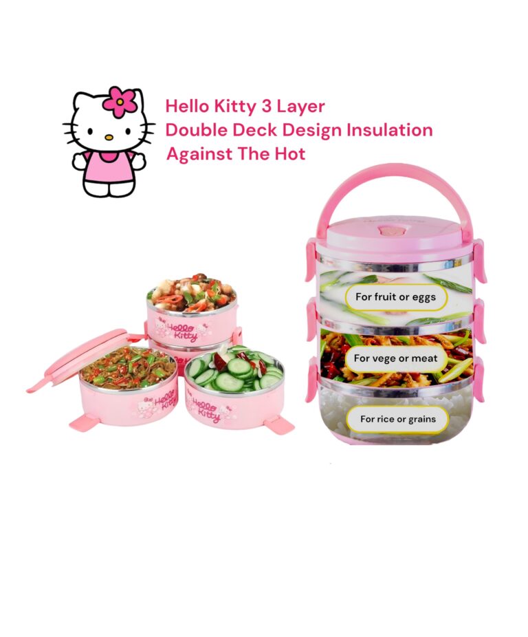 Cute Cartoon Hello Kitty Stainless Steel 2 Layers Lunch/ Bento Box 2.1L ...
