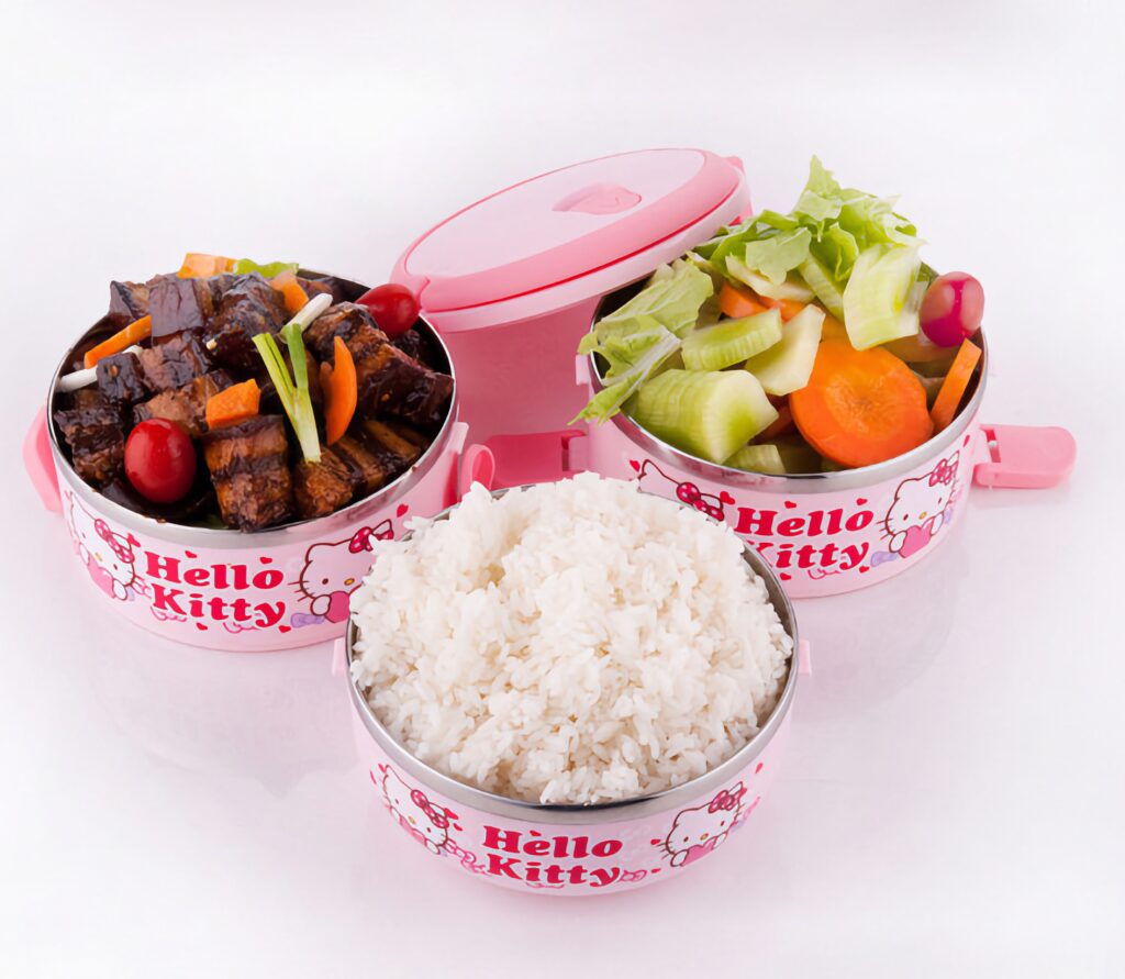 Cute Cartoon Hello Kitty Stainless Steel 2 Layers Lunch/ Bento Box 2.1L ...