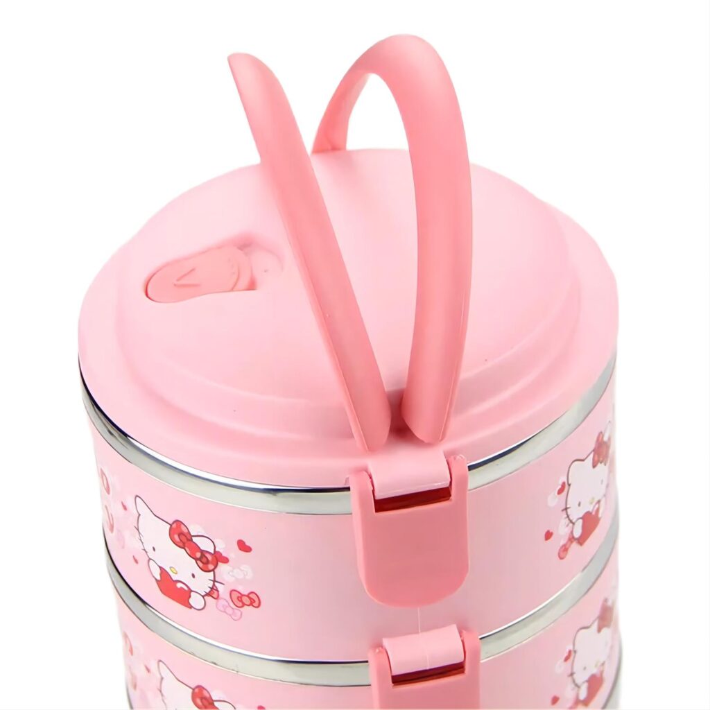 Cute Cartoon Hello Kitty Stainless Steel 2 Layers Lunch/ Bento Box 2.1L ...