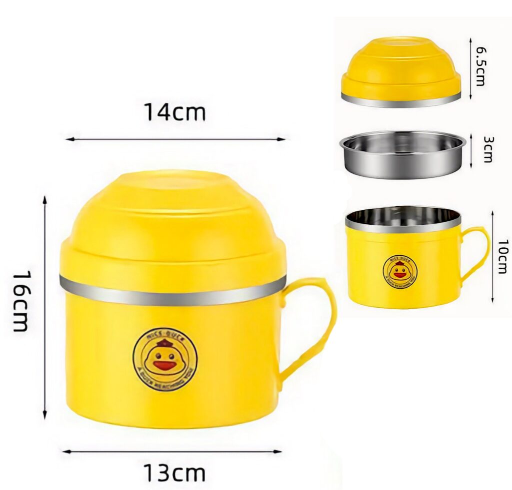 Instant Noodle Bowl With Lid & Compartment Stainless Steel Insulation ...