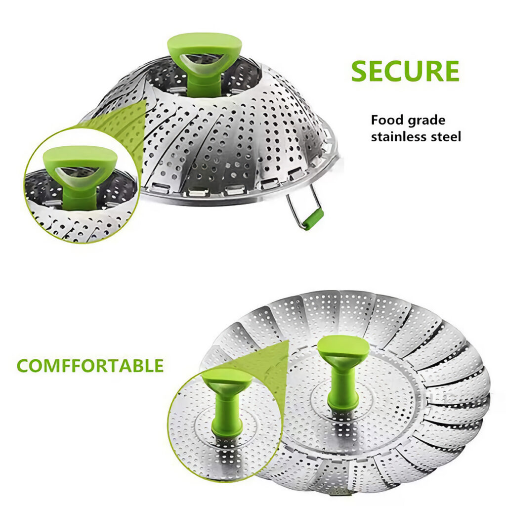 Delfino Magic Food Basket Strainer Expandable Steamer Stainless Steel ...