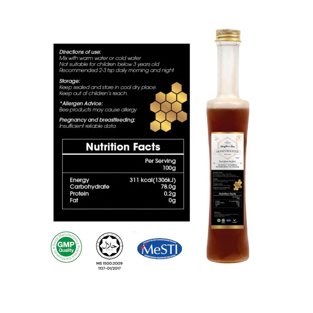 Tsumori Stingless Bee Honey Booster Pure Natural 100% Authentic, Halal MESTI Certified Honey ...